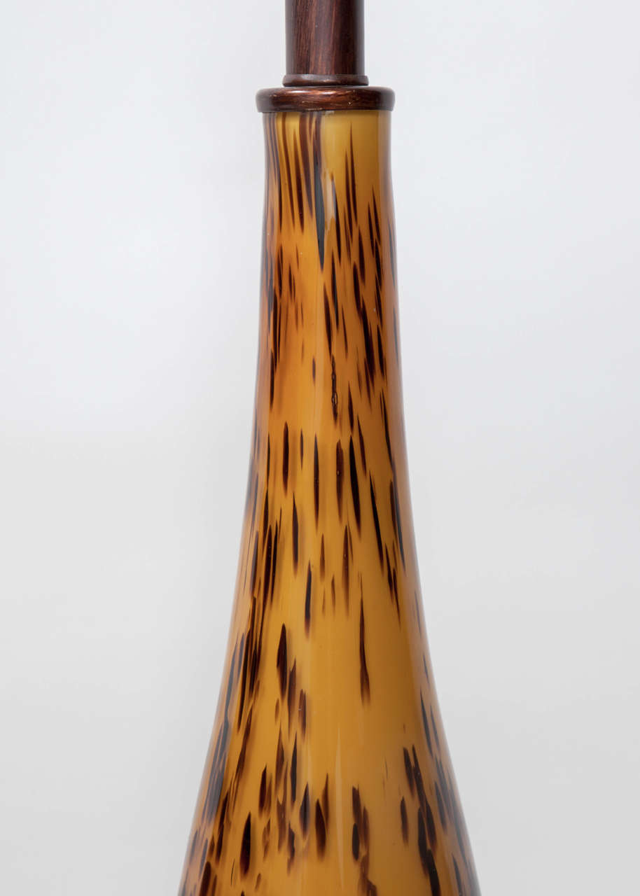 Pair of Murano Glass Tortoise Shell Lamps at 1stDibs