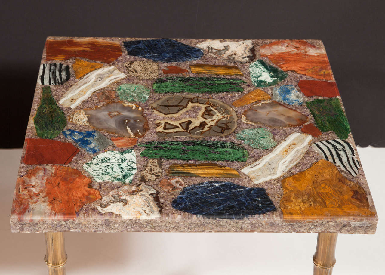 Pair of Semi-Precious Stone Inlay Side Tables at 1stDibs | end tables ...