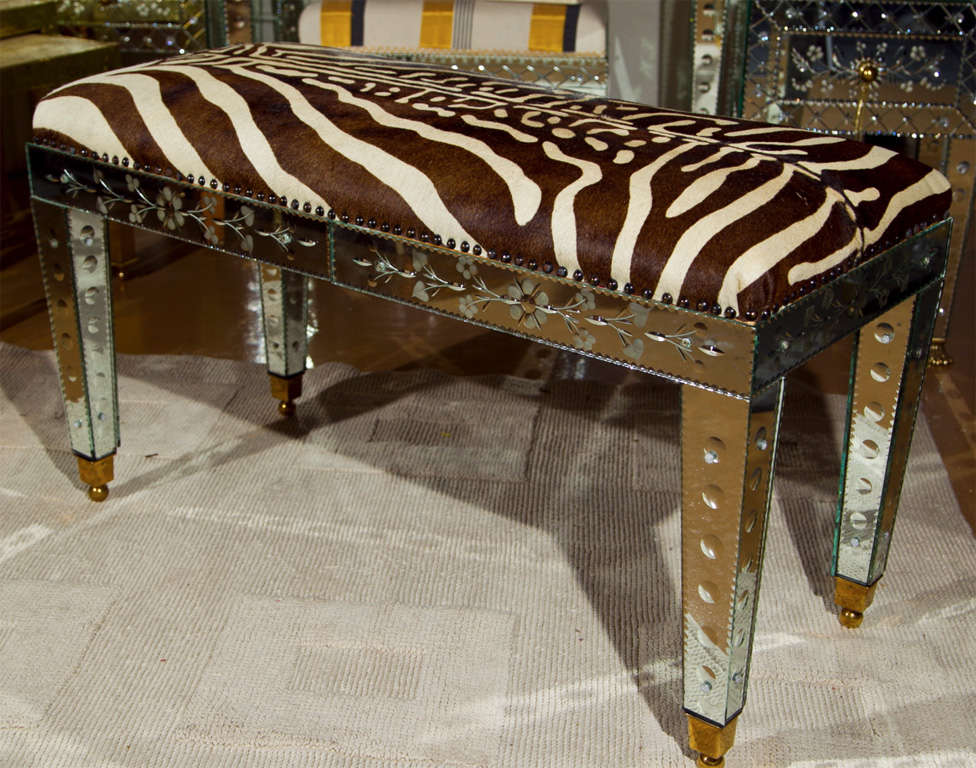 Zebra Bench at 1stDibs
