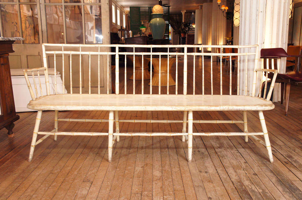 White Birdcage Windsor Bench at 1stDibs | birdcage bench