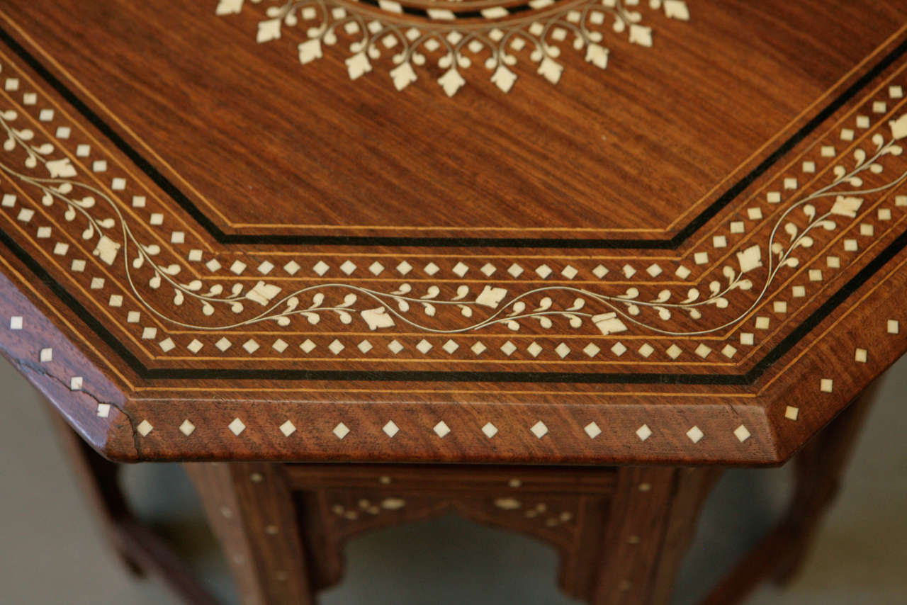 Vintage Bone Inlaid Octagonal Table at 1stDibs