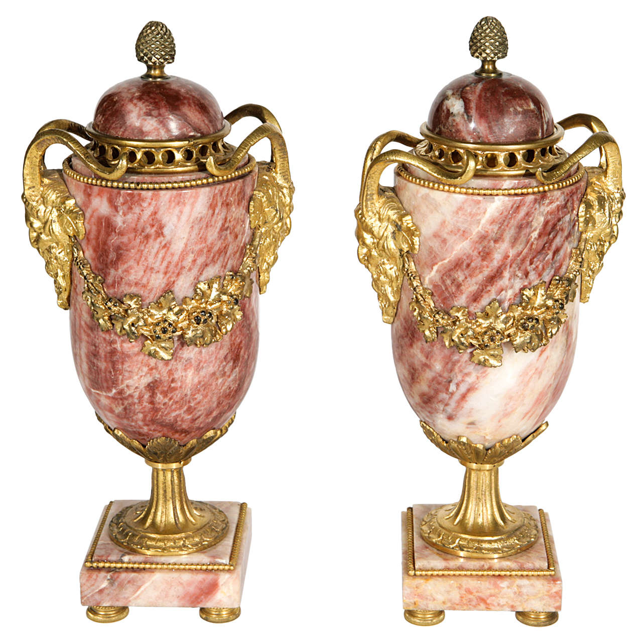 Pair of 19th Century Italian Majolica Urns at 1stDibs