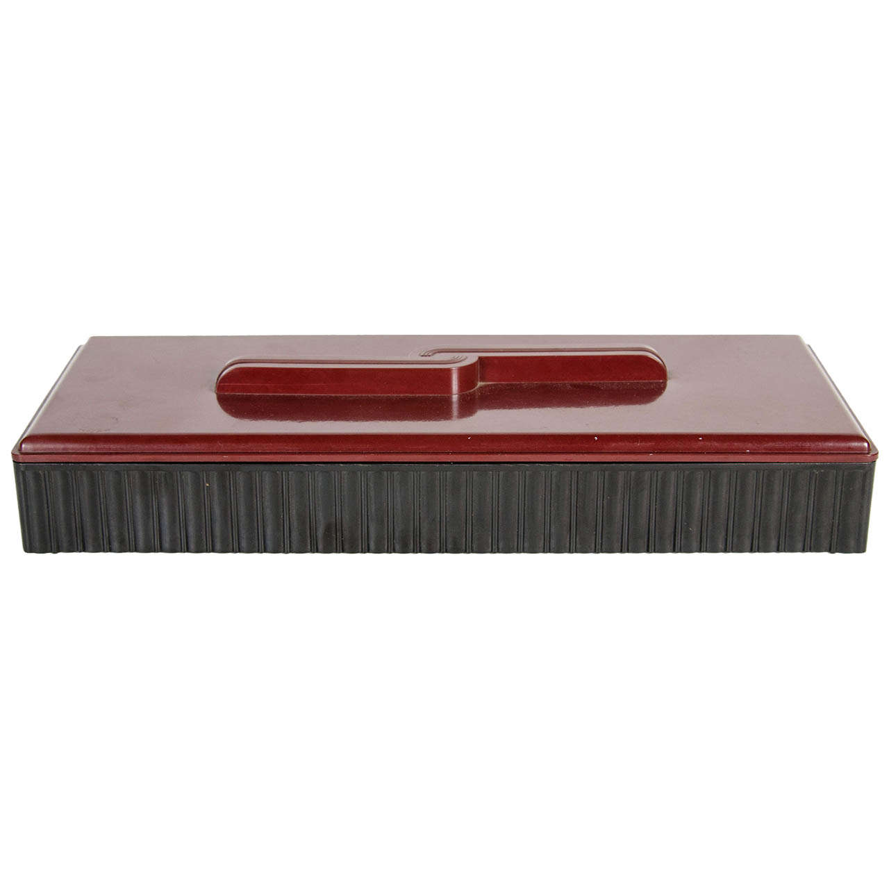 Art Deco Bakelite Box with Crimson Lid at 1stDibs