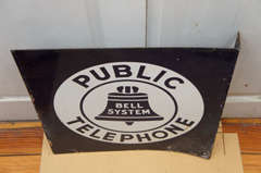 Bell System Double-Sided Steel Telephone Sign at 1stdibs