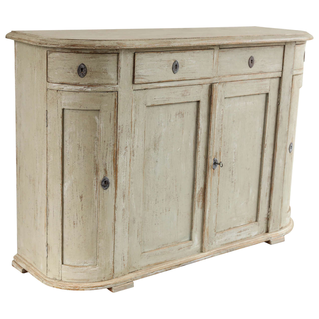 Swedish Gustavian Style Curved Buffet at 1stDibs