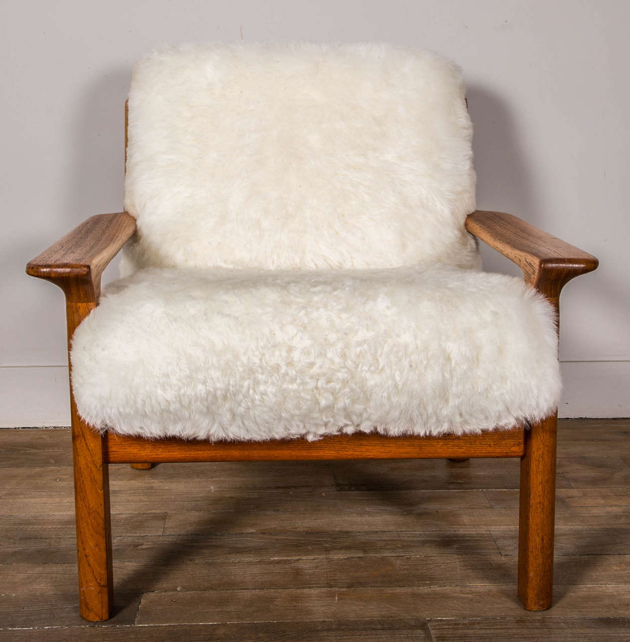 Pair of Sheepskin Covered Lounge Chairs by Glostrup at 1stDibs ...