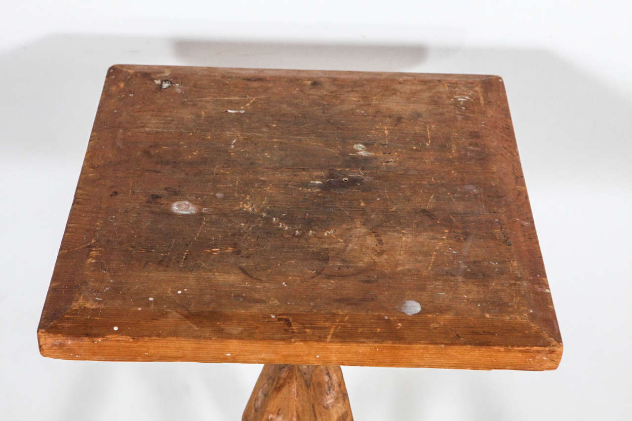 Vintage Wood Tripod Spindle-Leg Side Table at 1stDibs