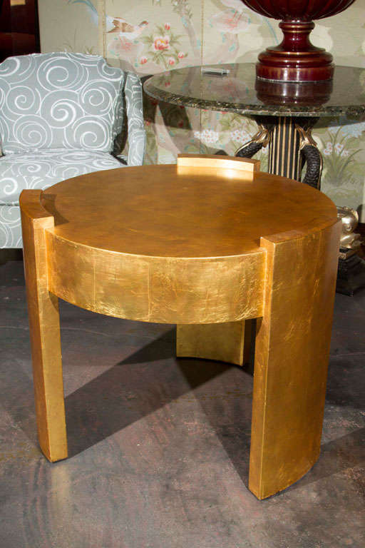 Gold Leaf Art Deco Style Table Attributed to Joseph de Coene at 1stDibs ...