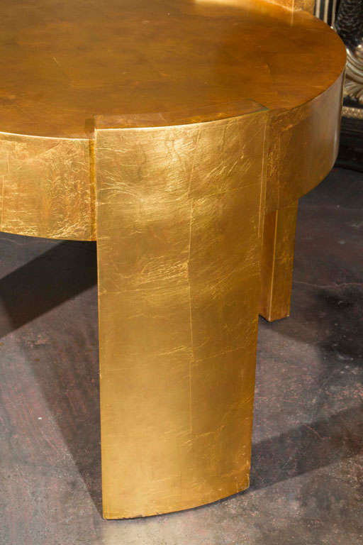 Gold Leaf Art Deco Style Table Attributed to Joseph de Coene at 1stDibs ...
