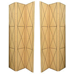 Extra Tall Raffia Studded Screens at 1stDibs