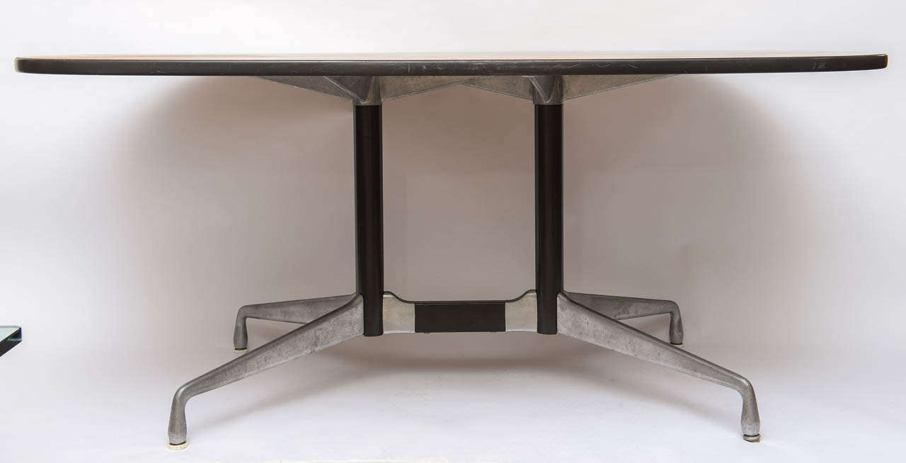 Mid-Century Modern Aluminum and Wood Eames Conference Table at 1stDibs
