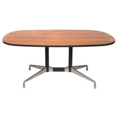 Mid-Century Modern Aluminum and Wood Eames Conference Table at 1stDibs