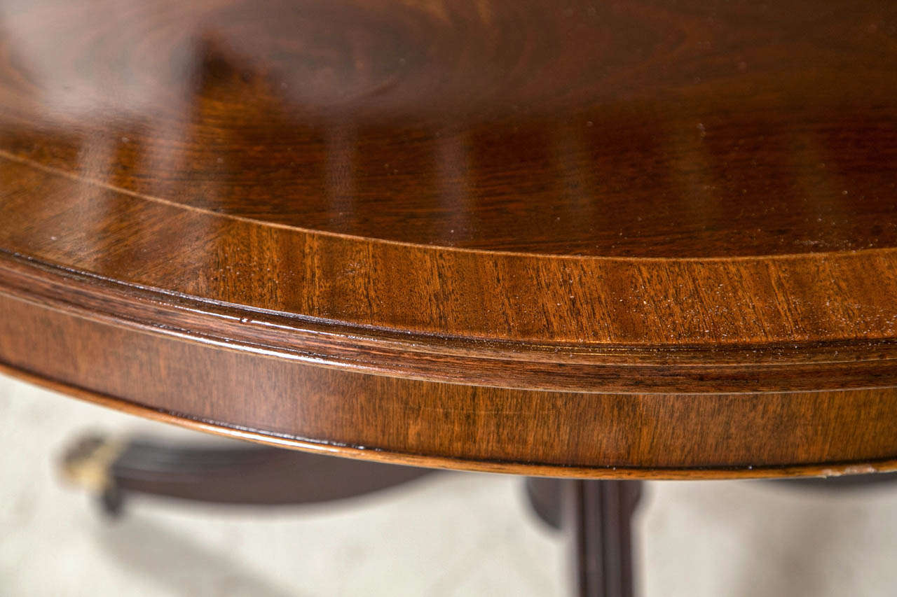 An English Georgian Style Triple Pedestal Banded Mahogany Dining Table ...