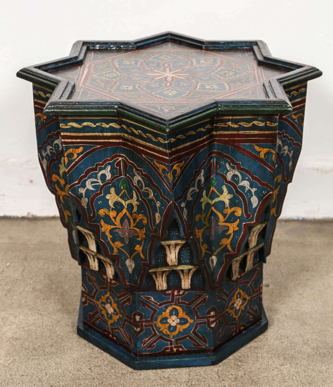 Moroccan Star Shape Blue Side Table at 1stDibs
