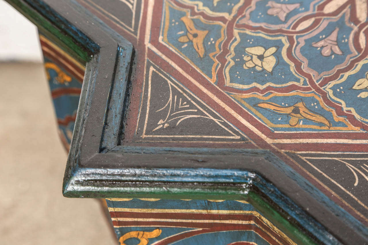 Moroccan Star Shape Blue Side Table at 1stDibs