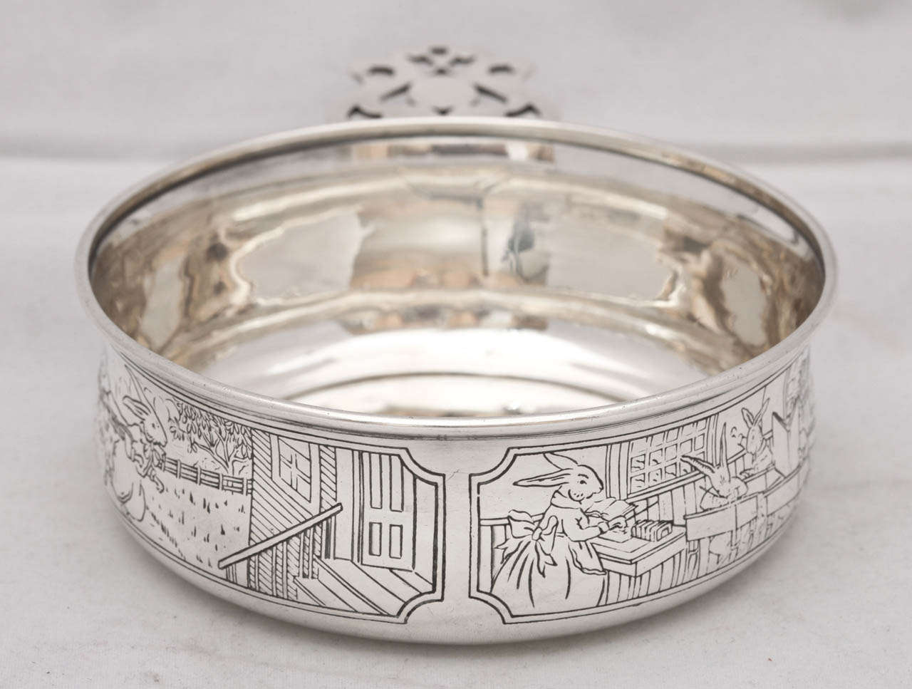 Sterling Silver "Peter Rabbit" Baby Porringer at 1stDibs