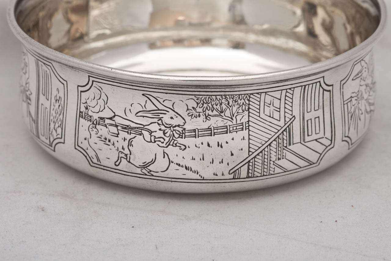Sterling Silver "Peter Rabbit" Baby Porringer at 1stDibs