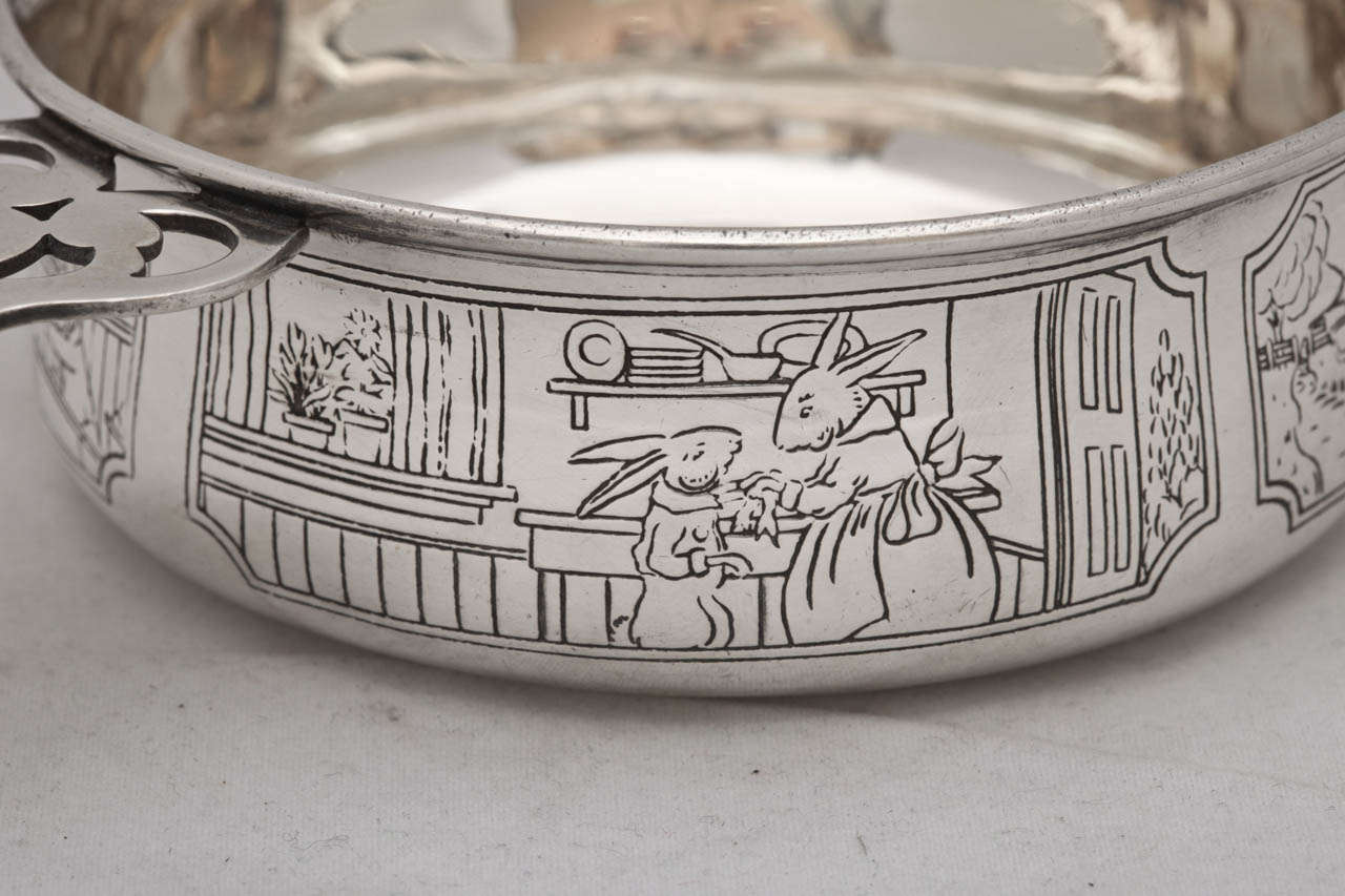 Sterling Silver "Peter Rabbit" Baby Porringer at 1stDibs