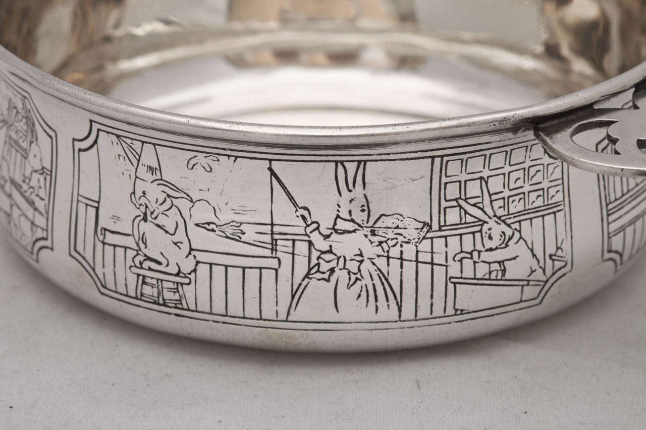 Sterling Silver "Peter Rabbit" Baby Porringer at 1stDibs