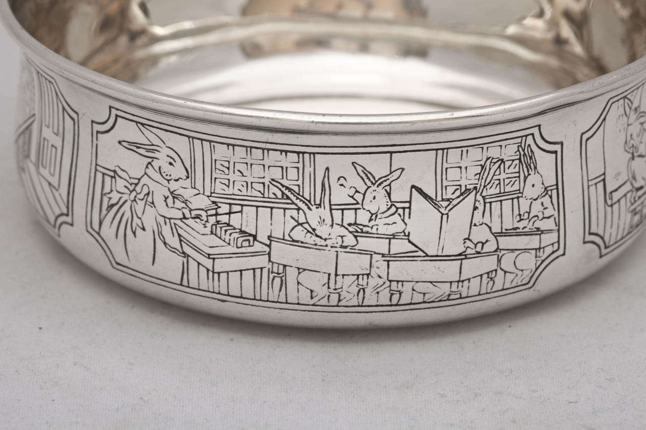 Sterling Silver "Peter Rabbit" Baby Porringer at 1stDibs