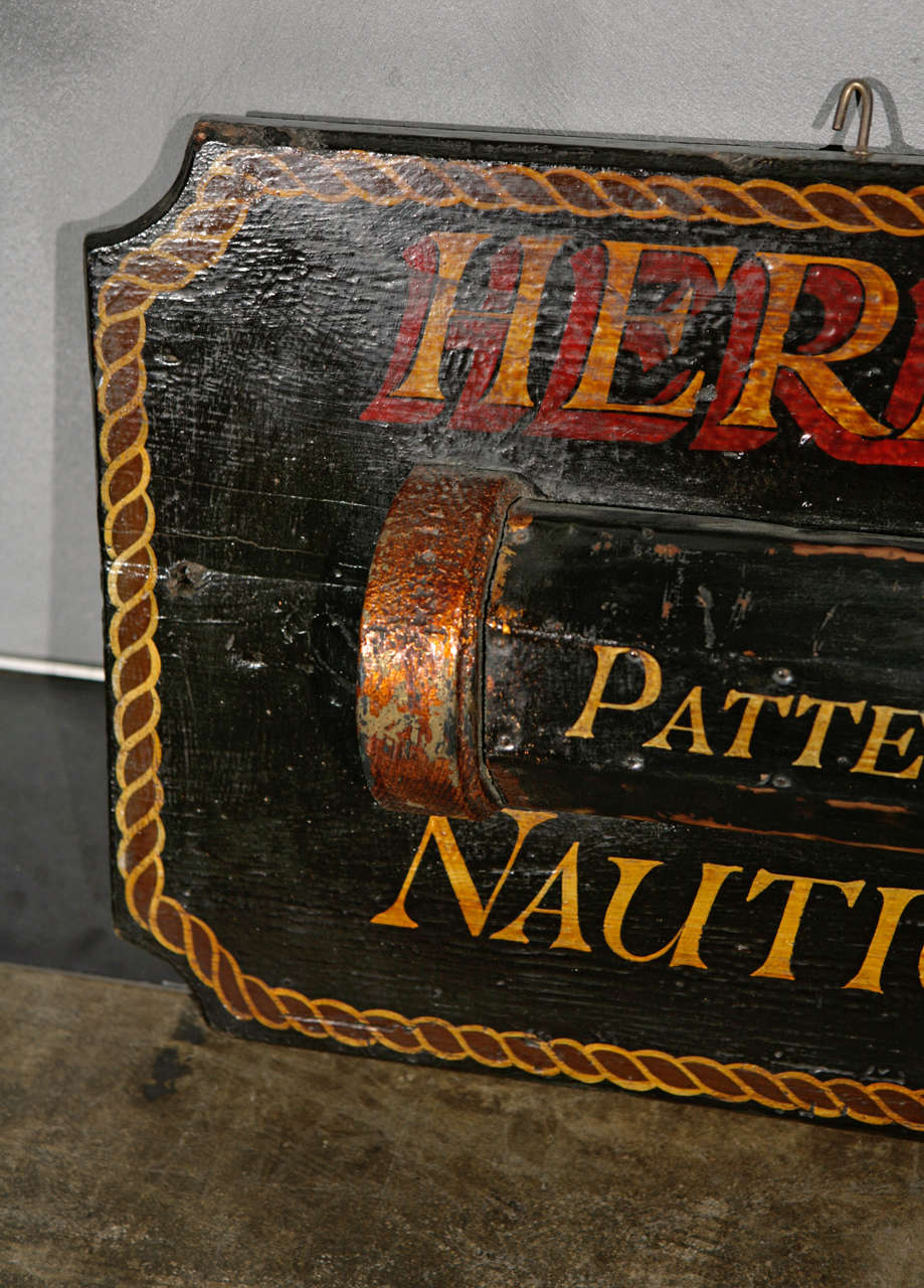 Vintage Hand Painted Nautical Opticians Sign at 1stDibs