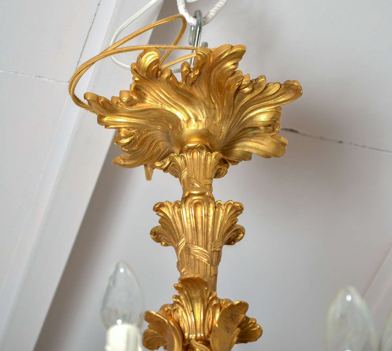 Exceptional Gilded Bronze Chandelier For Sale at 1stDibs