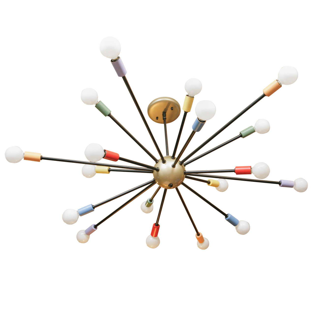 Colorful 18 Light Sputnik Chandelier at 1stDibs