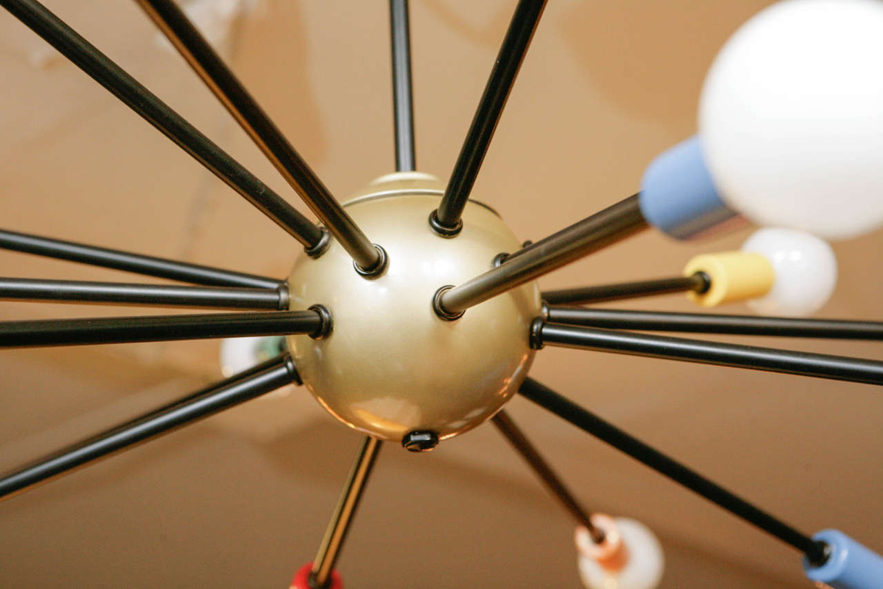 Colorful 18 Light Sputnik Chandelier at 1stDibs