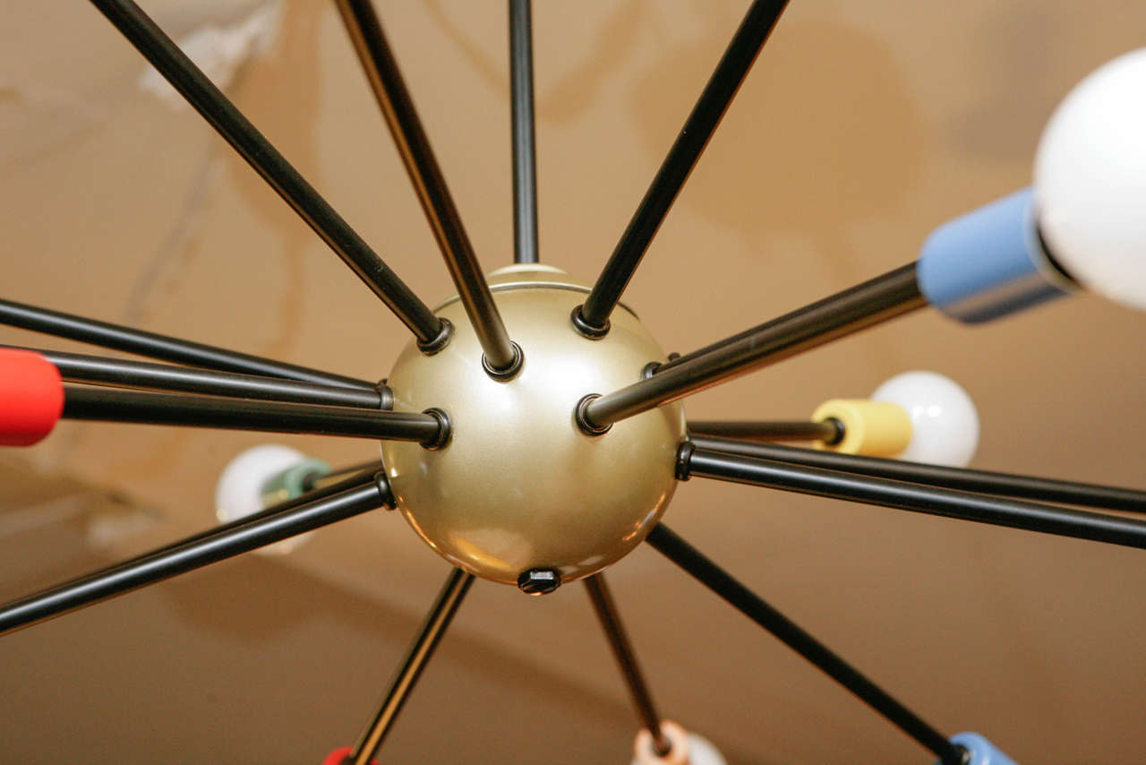Colorful 18 Light Sputnik Chandelier at 1stDibs