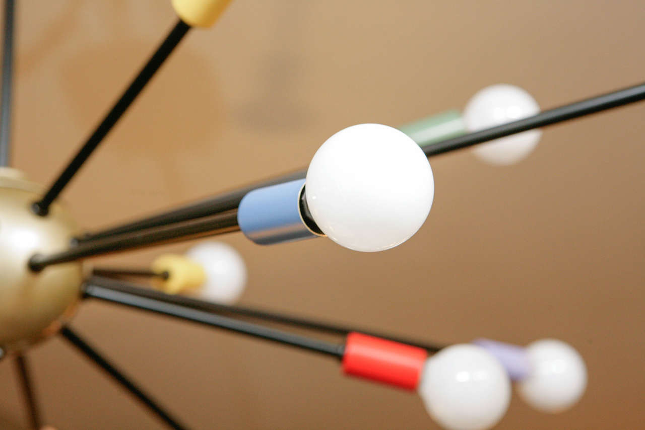 Colorful 18 Light Sputnik Chandelier at 1stDibs