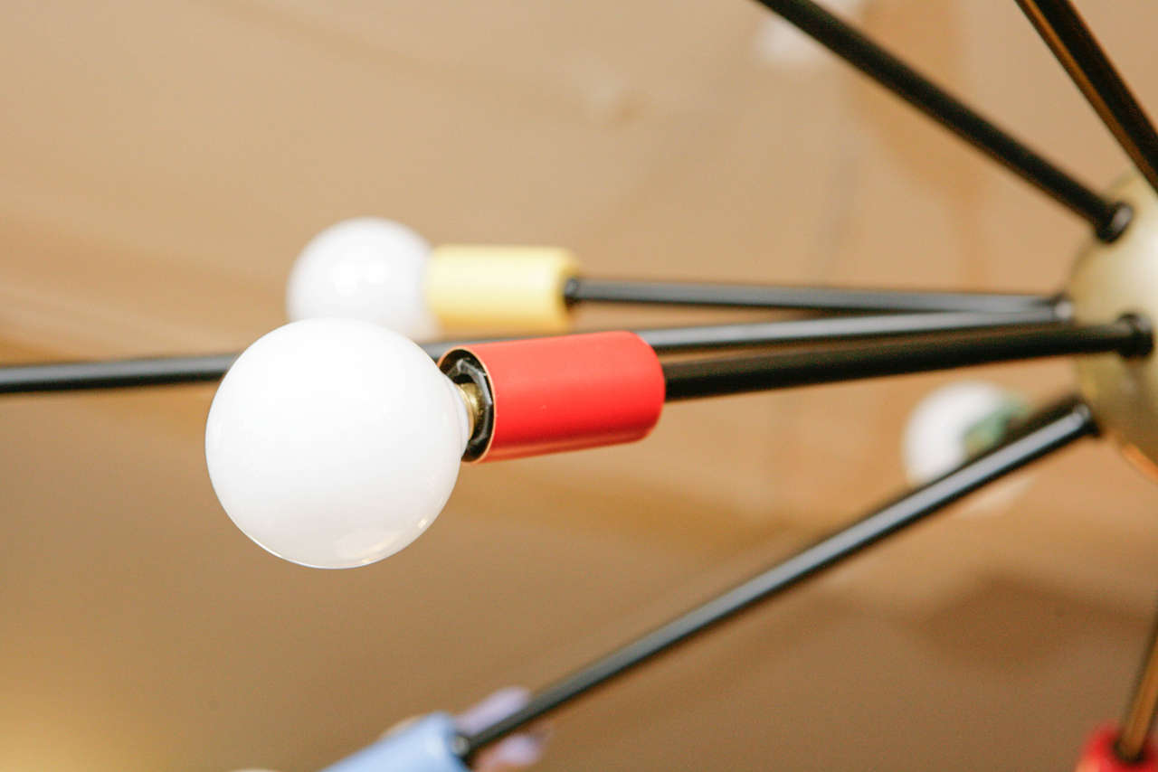 Colorful 18 Light Sputnik Chandelier at 1stDibs