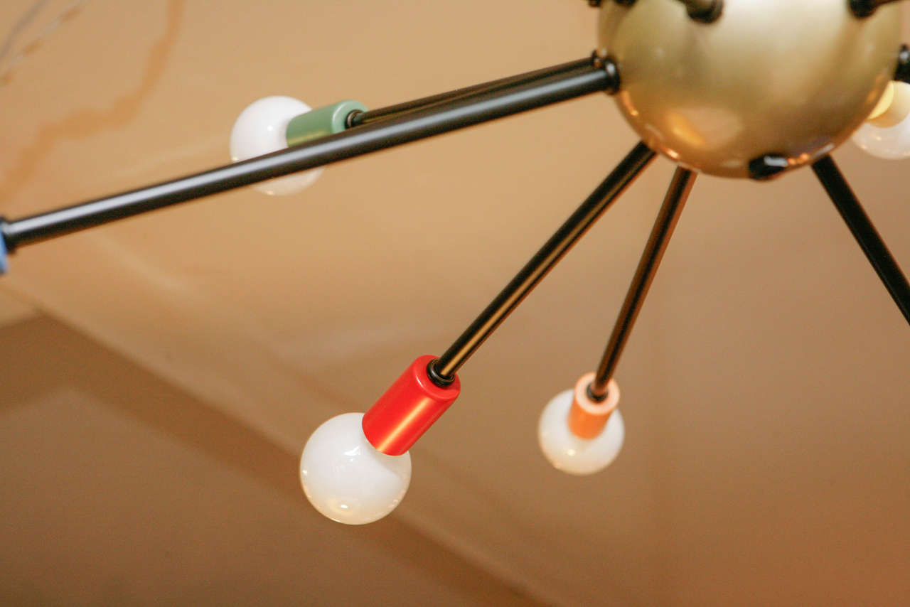 Colorful 18 Light Sputnik Chandelier at 1stDibs