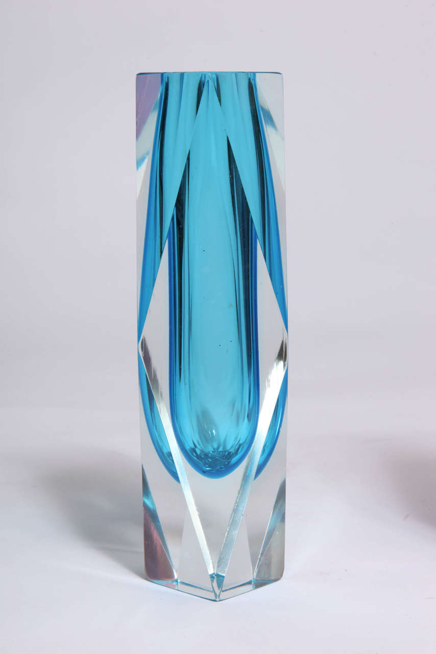 Turquoise and Alexandrite Murano Vases at 1stDibs