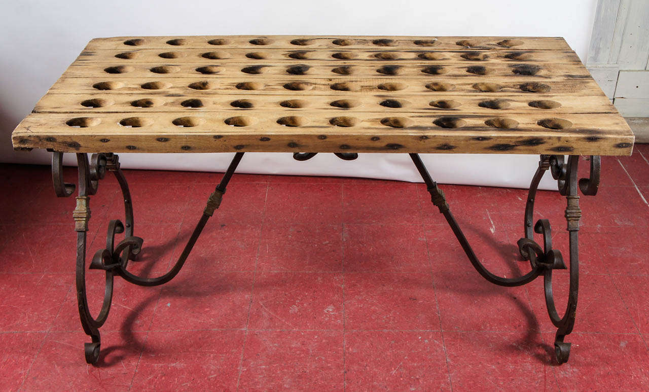 Antique Riddling Rack Wine Tasting Table at 1stDibs | riddling rack table