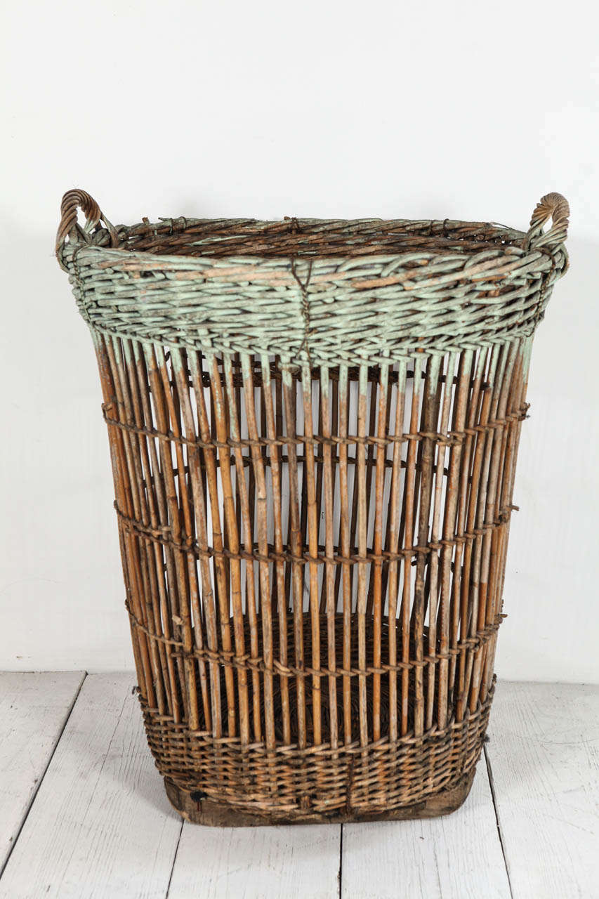Rustic Large Scale Reed Basket at 1stDibs