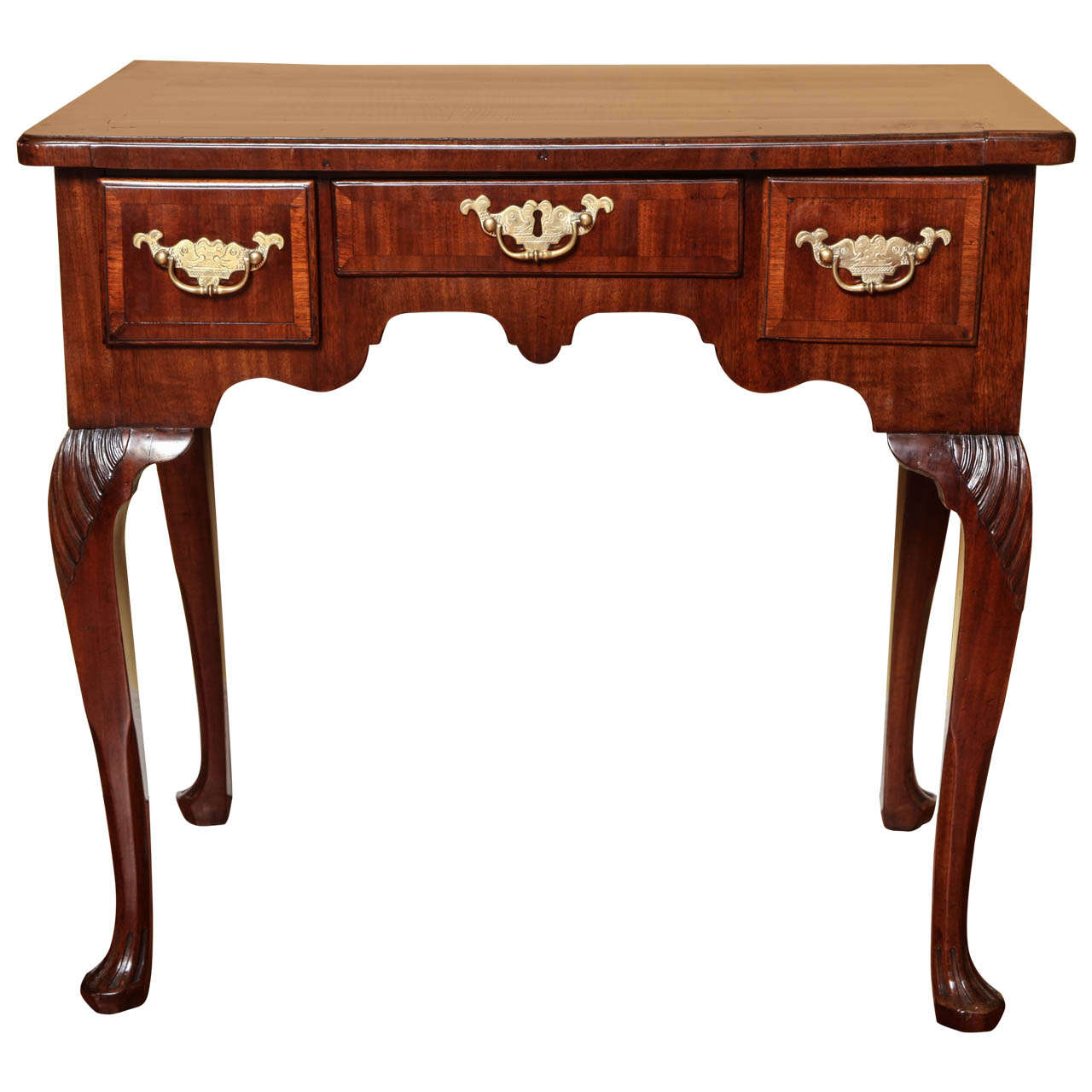 Antique Irish Carved Red Walnut Lowboy circa 1740 at 1stDibs