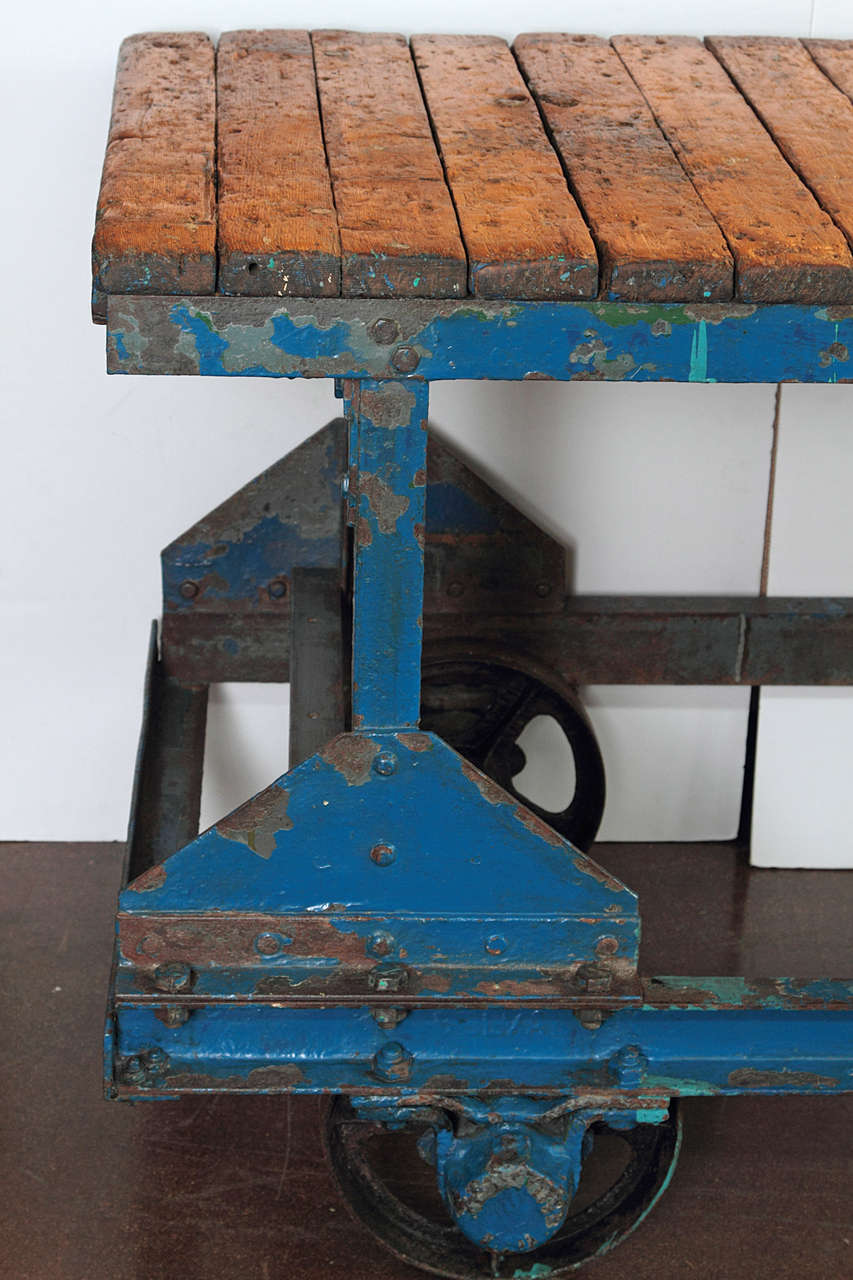 Industrial Factory Cart as Console Table, 35"H at 1stDibs
