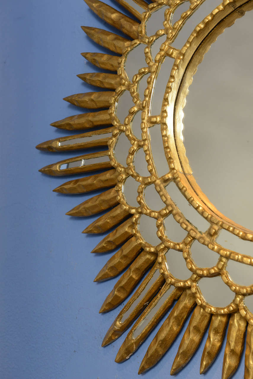 Very Unusual European Vintage Starburst Mirror at 1stDibs