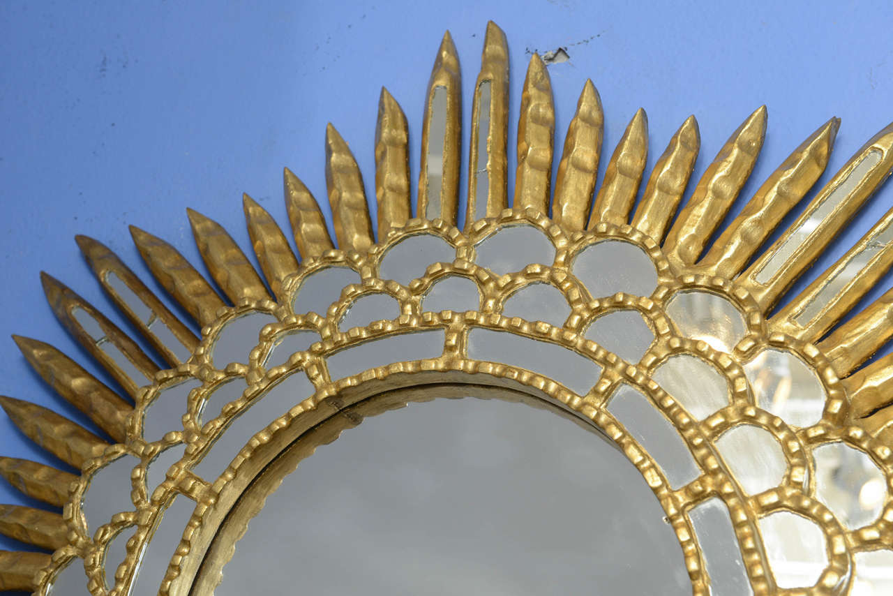 Very Unusual European Vintage Starburst Mirror at 1stDibs