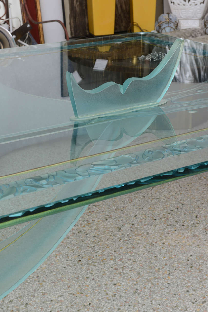 Dolphin Motif Glass Dining/Conference/Center Table at 1stDibs | dolphin ...