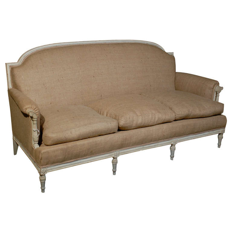 French Directoire Style Painted Three-Cushion Sofa at 1stDibs