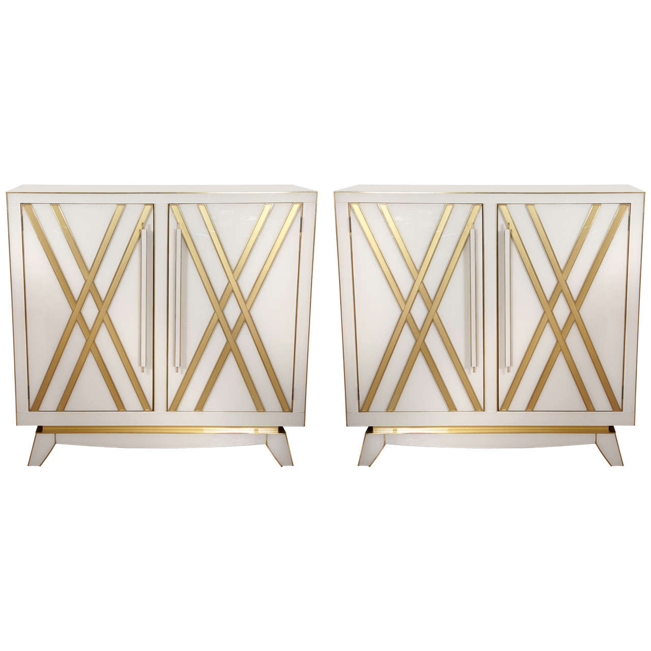 Pair of Buffets in Glass at 1stDibs