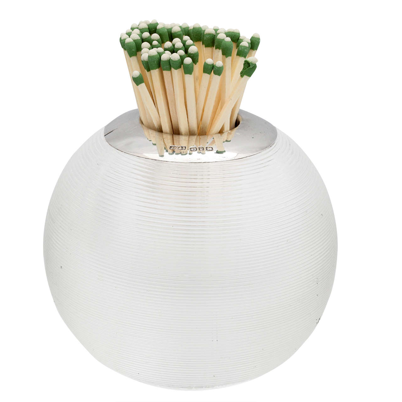Very Large Sterling Silver-Mounted Threaded Glass Match Striker at 1stDibs