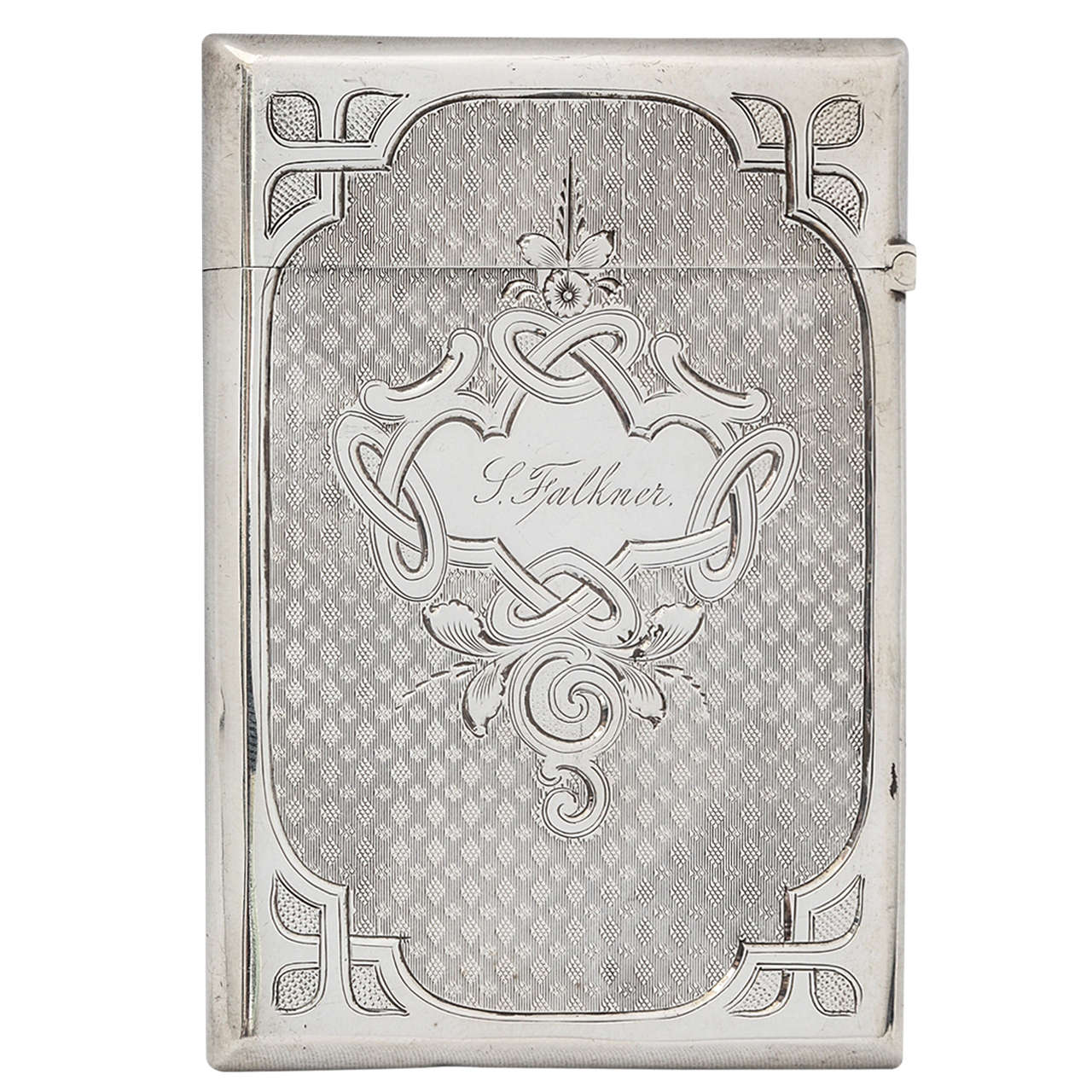 Antique American Hand Engraved .900 Fine Coin Silver Albert Coles Card ...