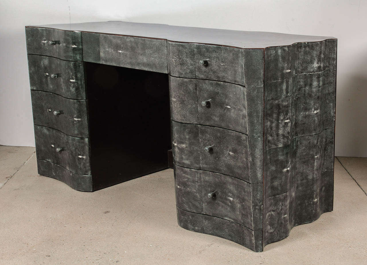 Art Deco Shagreen Desk by Garrison Rousseau at 1stDibs
