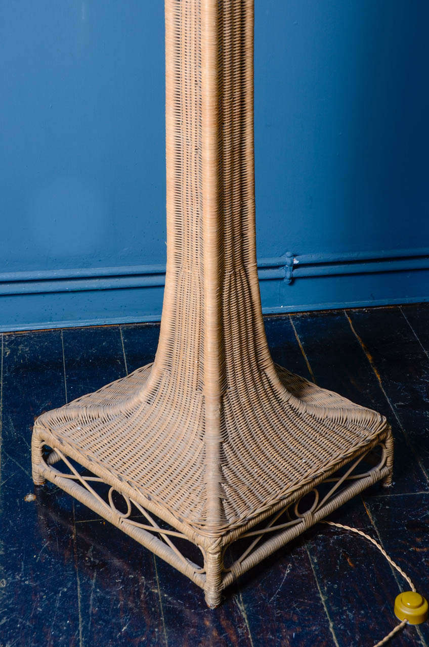 Rare and Unique Mittleuropa Wicker Standing Lamp, circa 1910 For Sale ...