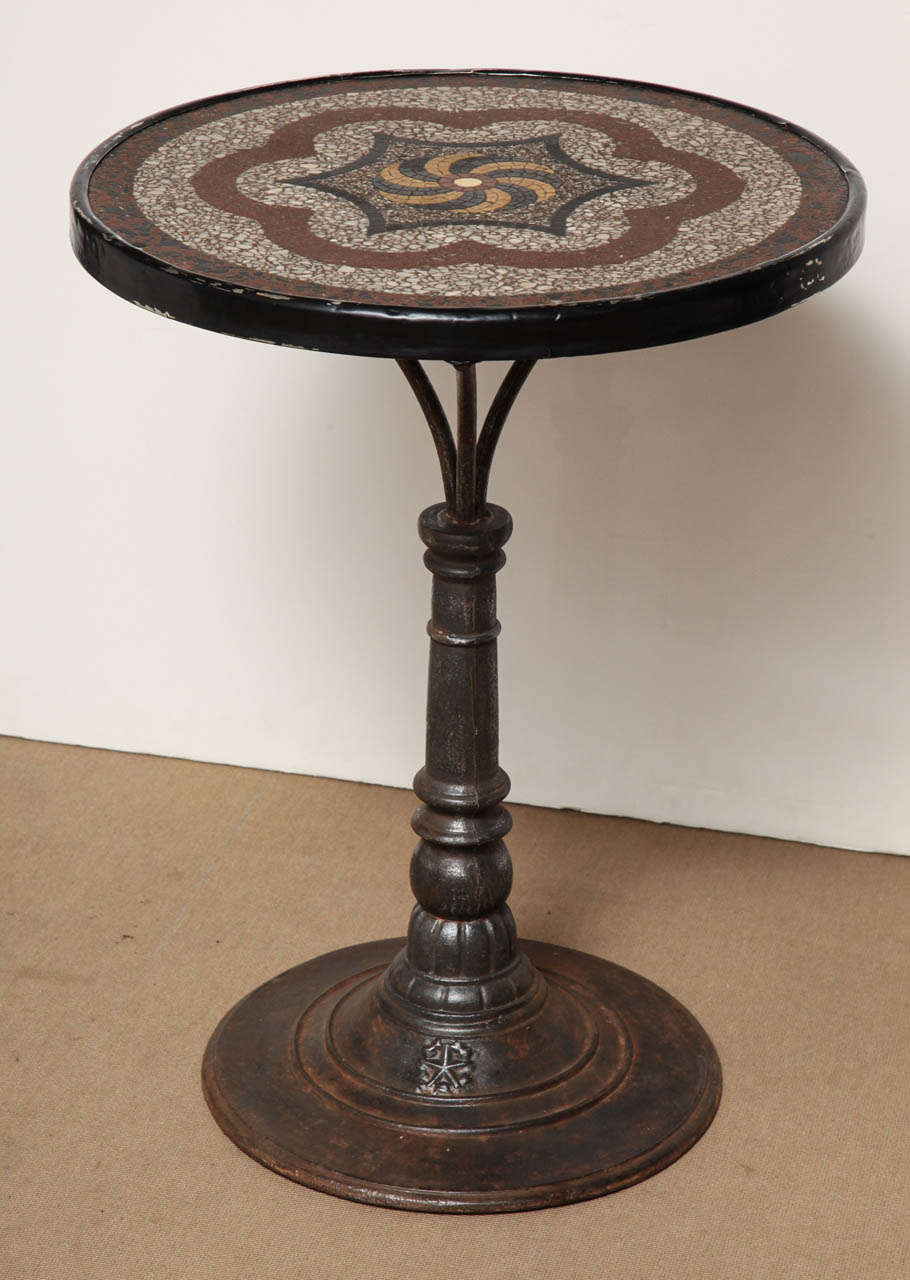 Pair of Late 19th Century English, Steel Tables with Mosaic Tops For ...