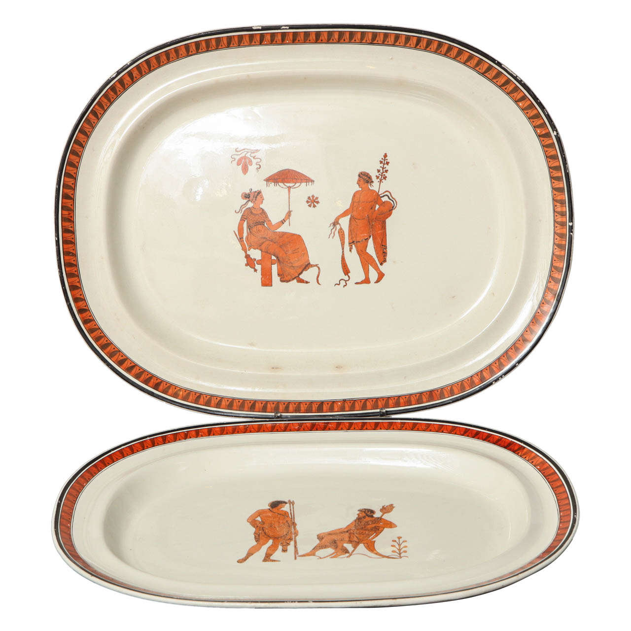 Two Early 19th Century Creamware Platters For Sale at 1stDibs