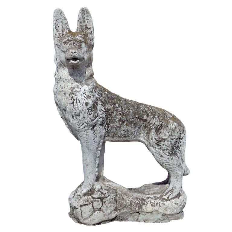 A Handsome Belgian Cast Stone Shepherd Garden Statue at 1stDibs