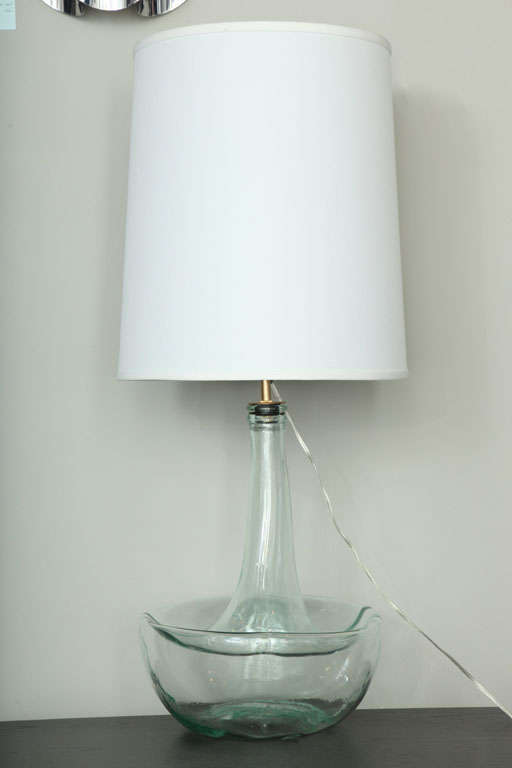 Hand Blown Long Neck Table Lamp at 1stDibs